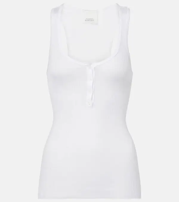 Isabel Marant Louisali Cotton Tank Top - White