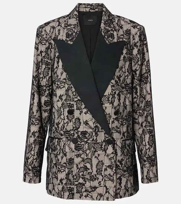 JOSEPH Jaden Patchwork Lace-trimmed Blazer - Multicoloured