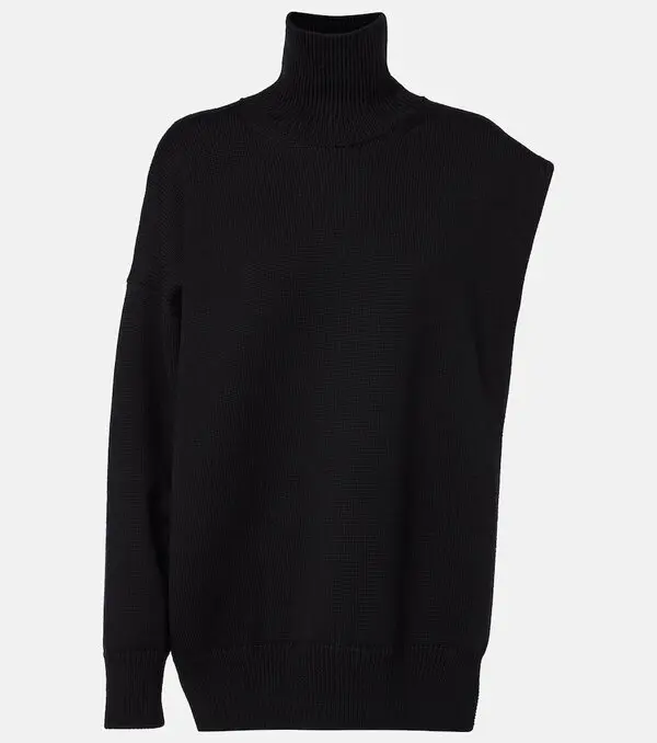 Alaïa Sided Virgin Wool Sweater - Black