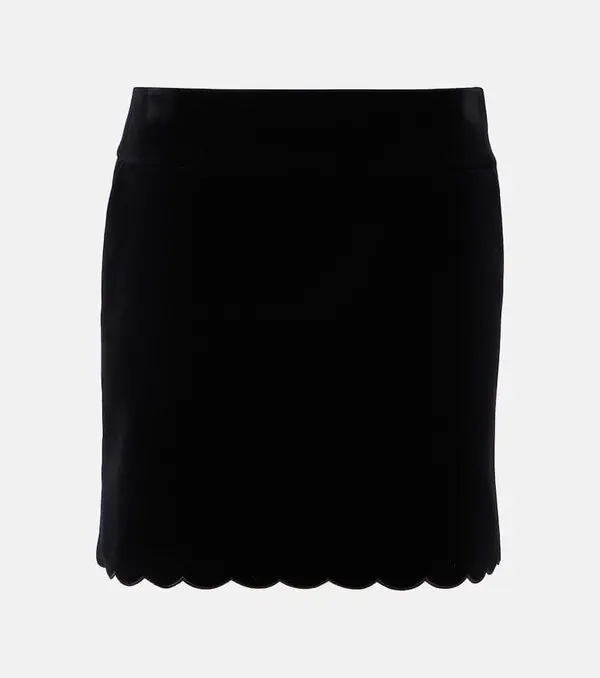 Chloé Scalloped Cotton Velvet Miniskirt