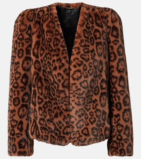 Chloé Leopard-print Faux Fur Jacket