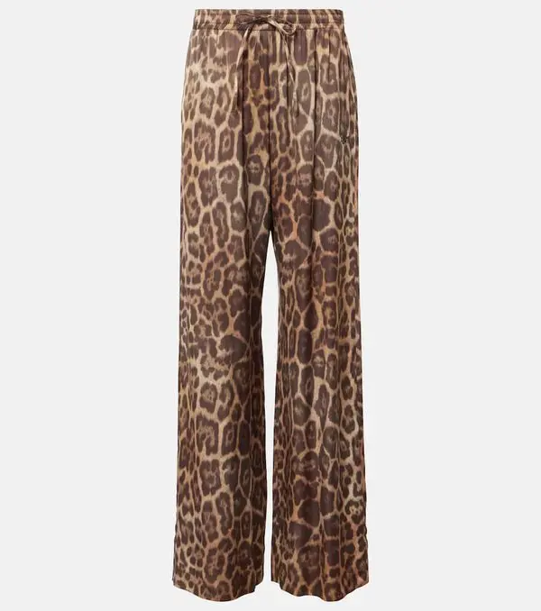 Stella McCartney Leopard-print Pajama Pants - Brown