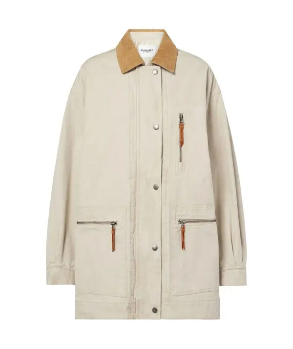 MARANT ETOILE Kimeliaga Corduroy-trimmed Jacket - Beige