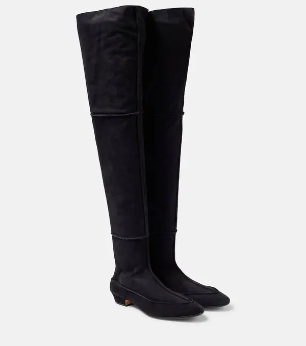 THE ROW Awar Cuissarde 25 Suede Over-the-knee Boots - Black