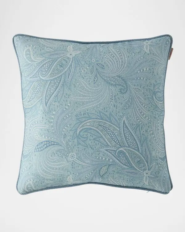 Etro Calathea Embroidered Reversible Decorative Pillow, 18" X 19 - Multicolour On Pale