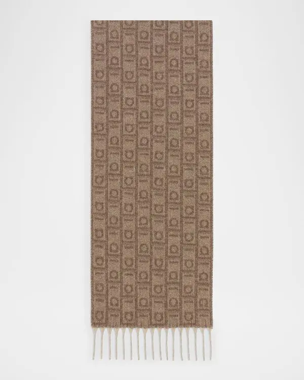 FERRAGAMO Cashmere And Wool Monogram Scarf