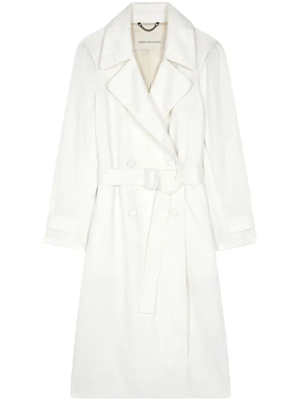 Dries Van Noten Cotton Mac Coat - White