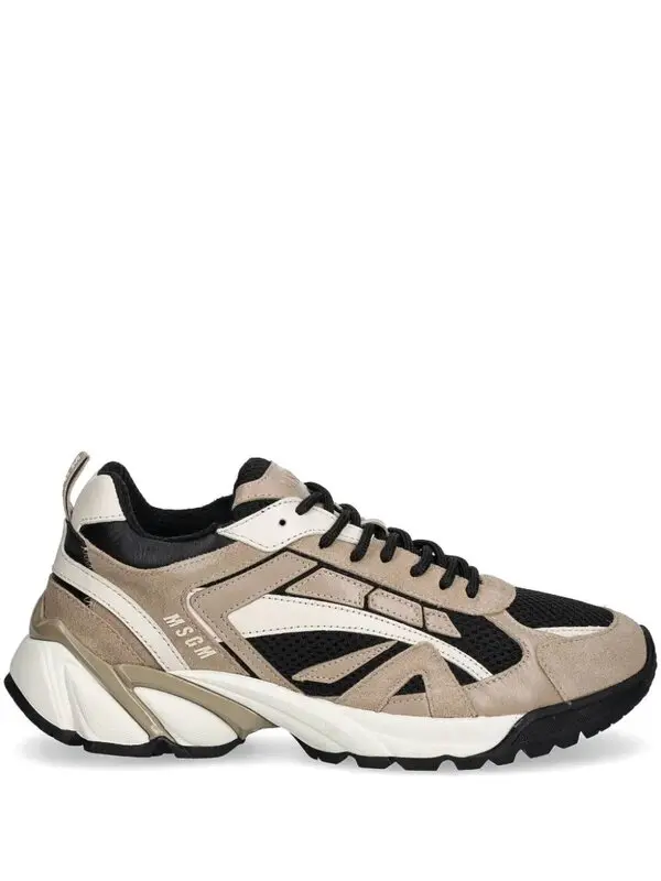 MSGM Panelled Lace-up Sneakers
