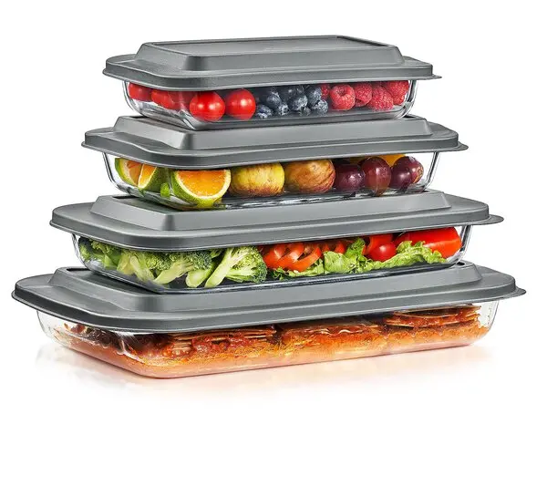 SORBUS Deep Glass Baking Dish Set With Lids