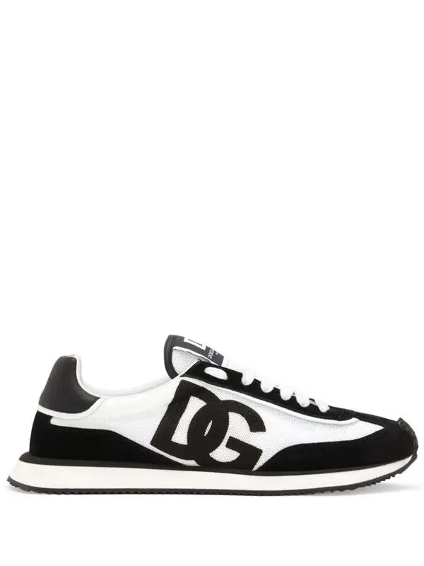 Dolce & Gabbana Suede And Mesh Dg Cushion Sneakers - White