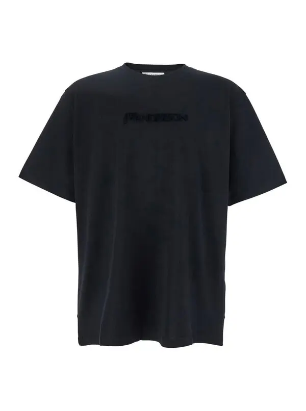 JW Anderson Crewneck T-shirt With Logo Embroidery On The Front In Cotton