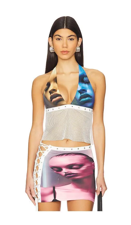 1XBLUE Ai Fishnet Top