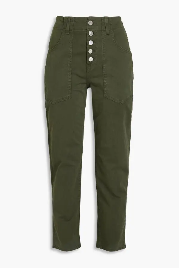 Veronica Beard Cropped Slim-leg Cotton-blend Gabardine Pants
