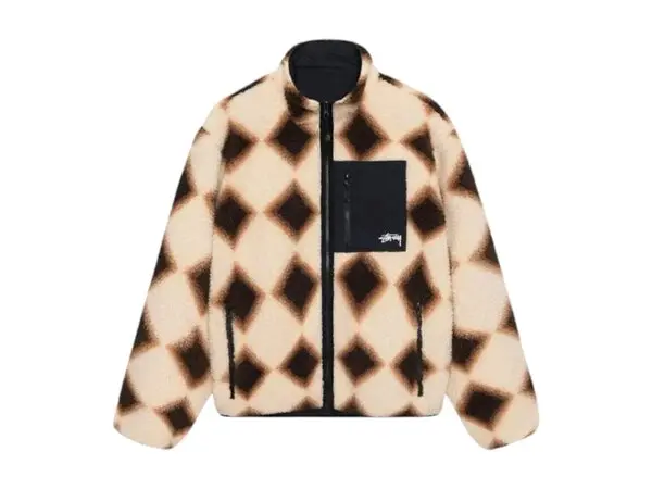 StÜssy Sherpa Reversible Diamond Jacket - Tan