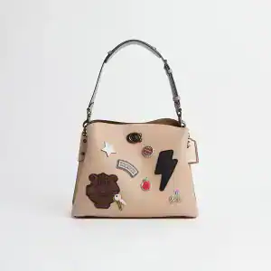 Coach Upcrafted Willow Shoulder Bag Pewter/Taupe Multi