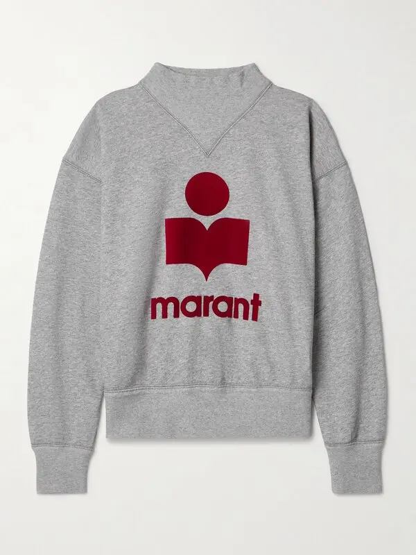 MARANT ETOILE Moby Flocked Sweatshirt - Gray