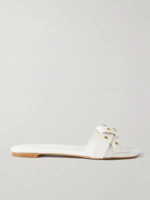 Chloé Mae Buckle-embellished Leather Slides