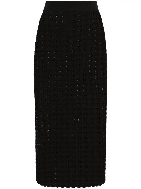 Dolce & Gabbana Knitted Midi Skirt - Black
