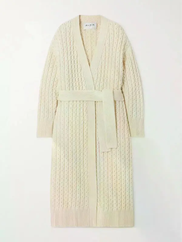 Alaïa Oversized Wool Cardigan - Ivory
