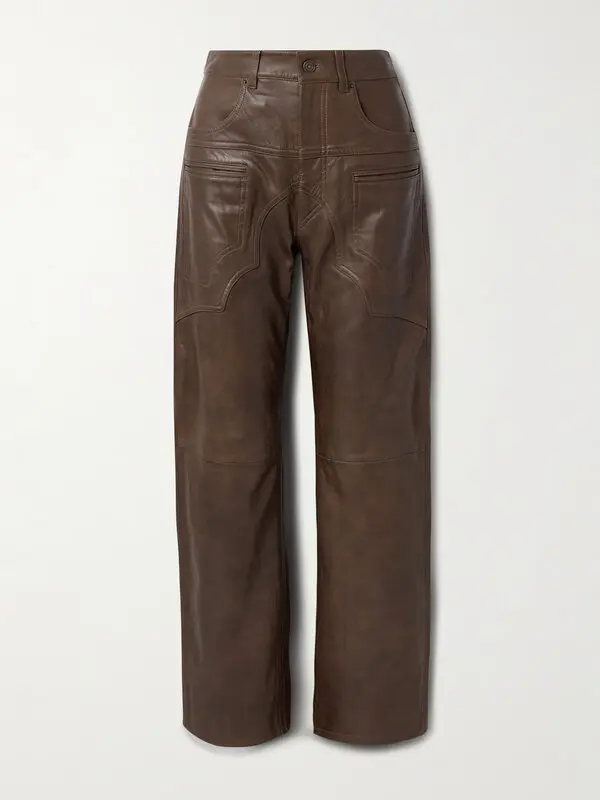 Isabel Marant Breydi Leather Wide-leg Pants
