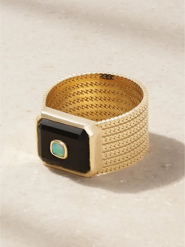 Pascale Monvoisin Anton N°2 Onyx And Opal Ring