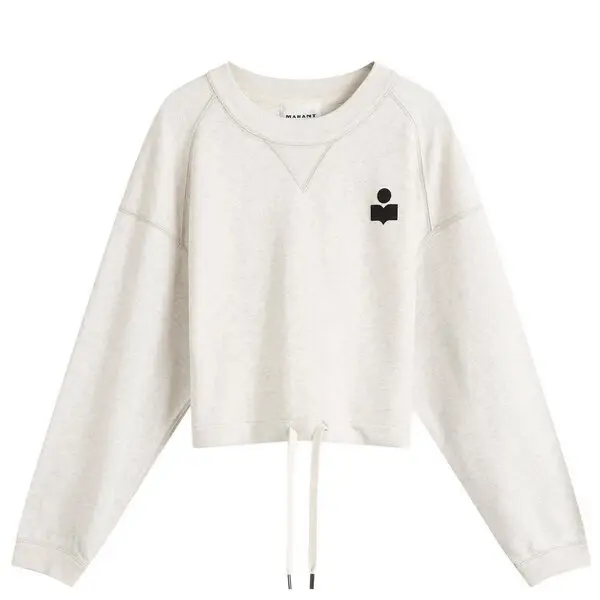 Isabel Marant Margo Drawstring Sweater With Logo - Ecru