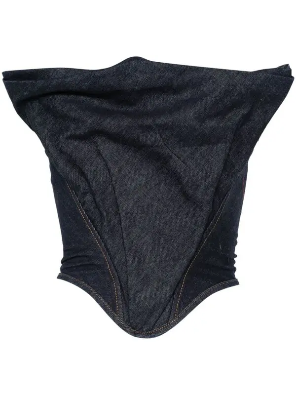 Magda Butrym Draped Corset Top - Navy