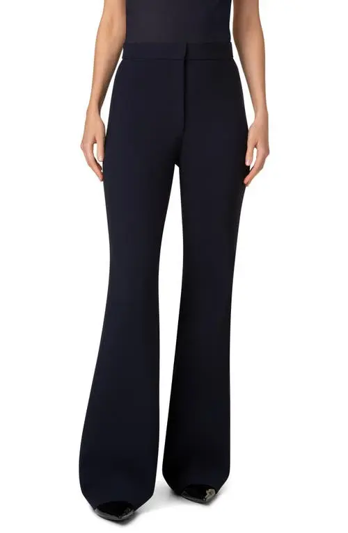 Akris Courtney Stretch Pebble Crepe Bootcut Pants