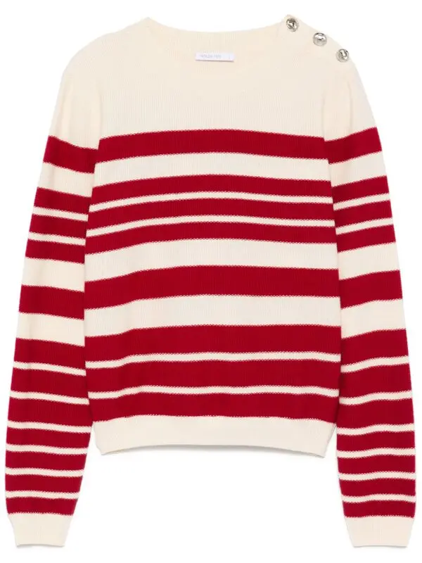 Patrizia Pepe Button-detail Striped Sweater