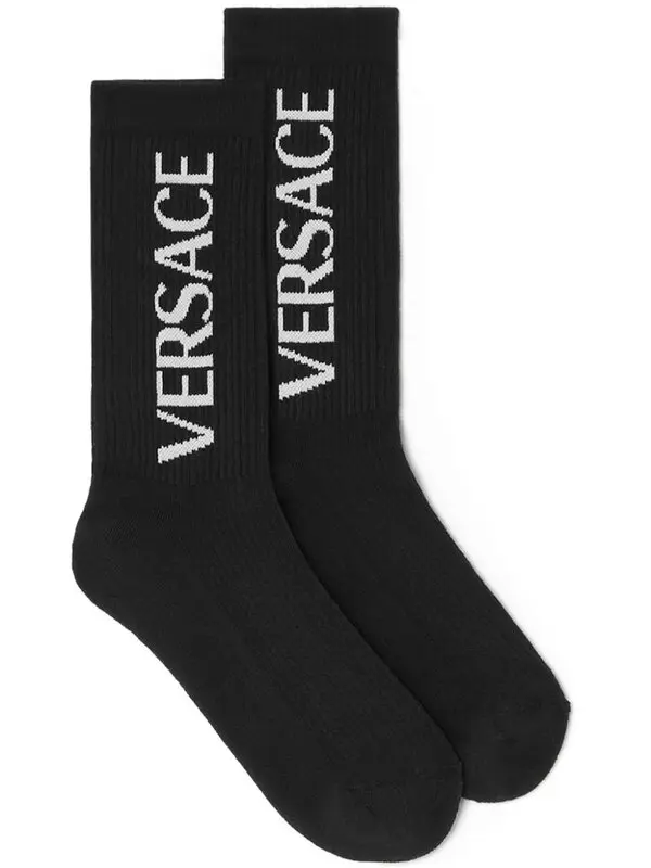 Versace Mercury Logo Socks - Black