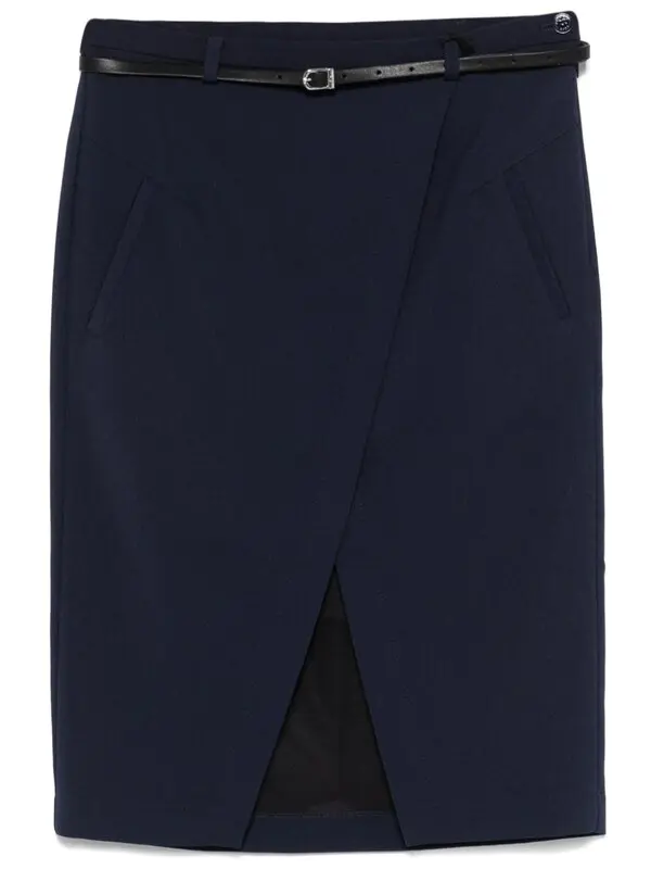 Patrizia Pepe Belted Mini Skirt - Blue