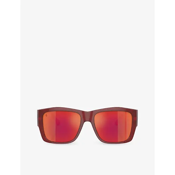 FERRARI Square-frame Acetate Sunglasses - Red