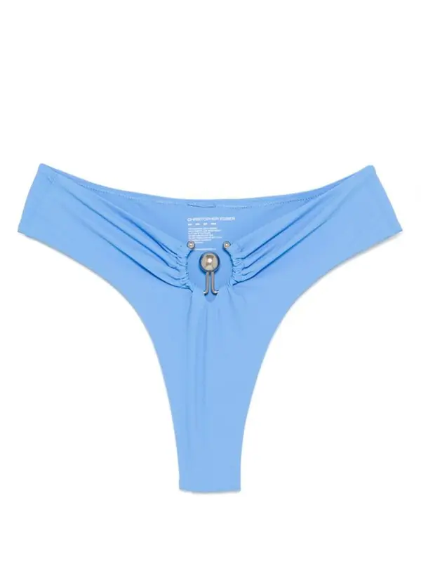 Christopher Esber Ruched Orbit Bikini Bottoms - Blue