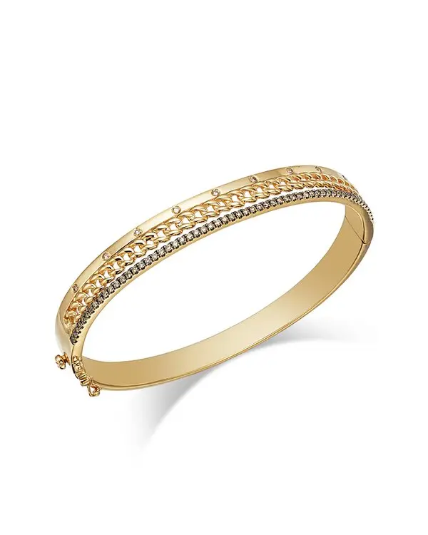 Bloomingdale'S 14k Yellow Chocolate Diamond Bangle Bracelet