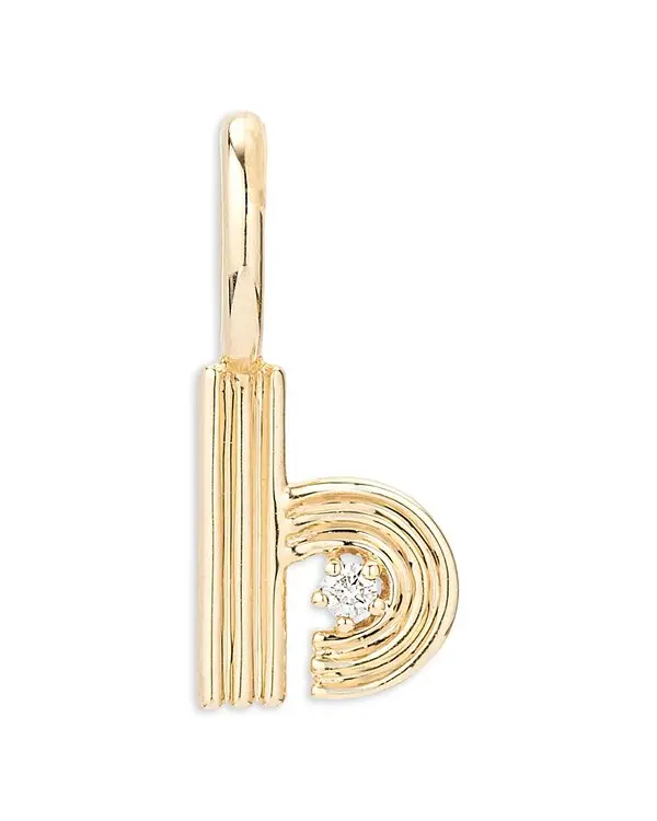 Adina Reyter 9k Yellow Diamond Groovy Initial Pendant - B