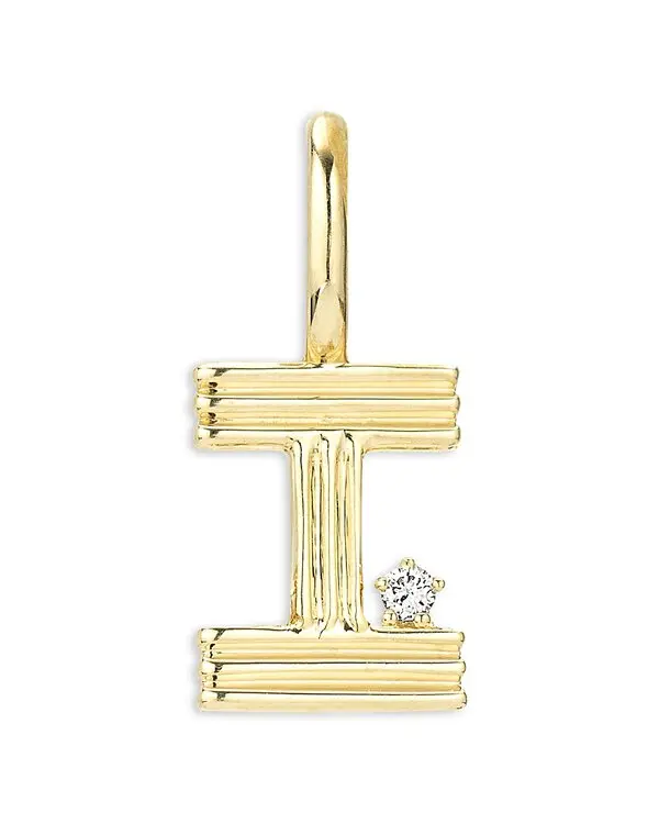 Adina Reyter 9k Yellow Groovy Initial Charm Pendant - I