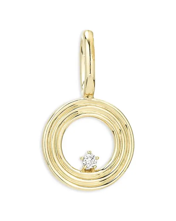 Adina Reyter 9k Yellow Groovy Initial Charm Pendant - O