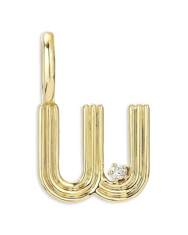 Adina Reyter 9k Yellow Diamond Groovy Initial Charm Pendant - W