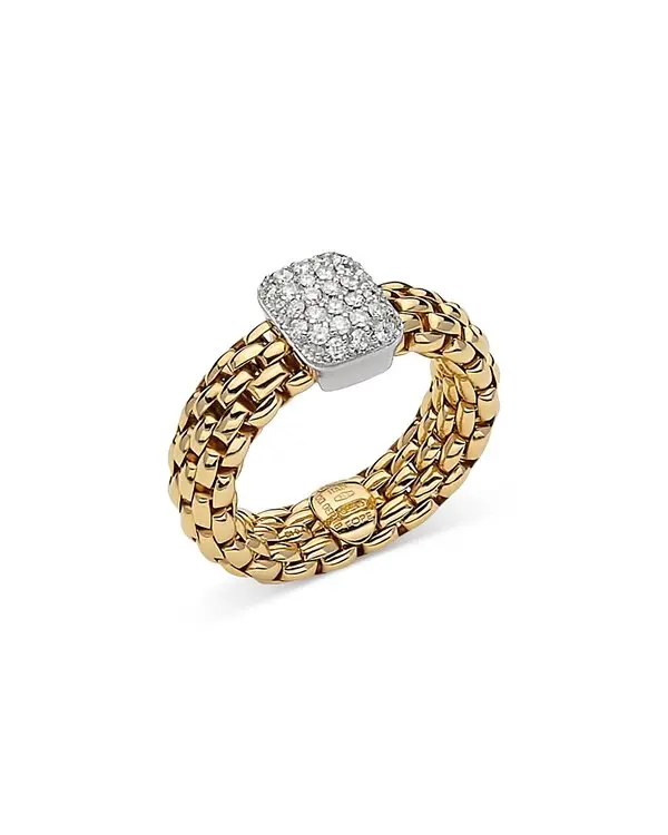 FOPE 18k Yellow Vendome Diamond Flex'it Ring