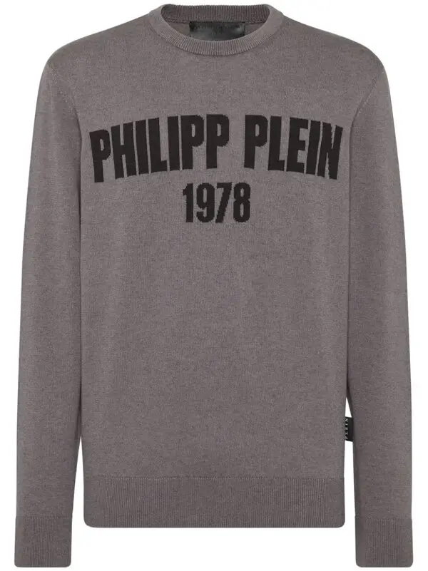 Philipp Plein 1978 Intarsia-knit Sweater - Grey