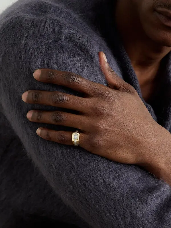 Shay 18-karat Diamond Signet Ring - Gold