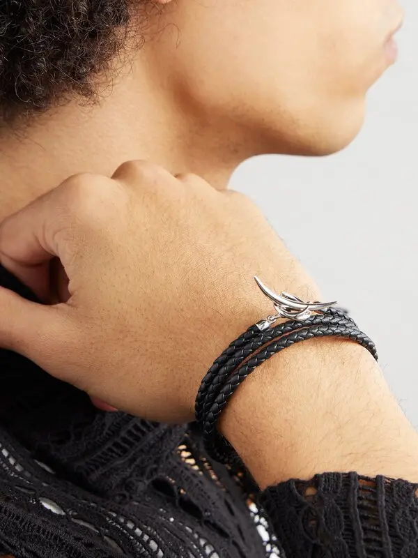 SHAUN LEANE Quill Braided Leather Bracelet - Black