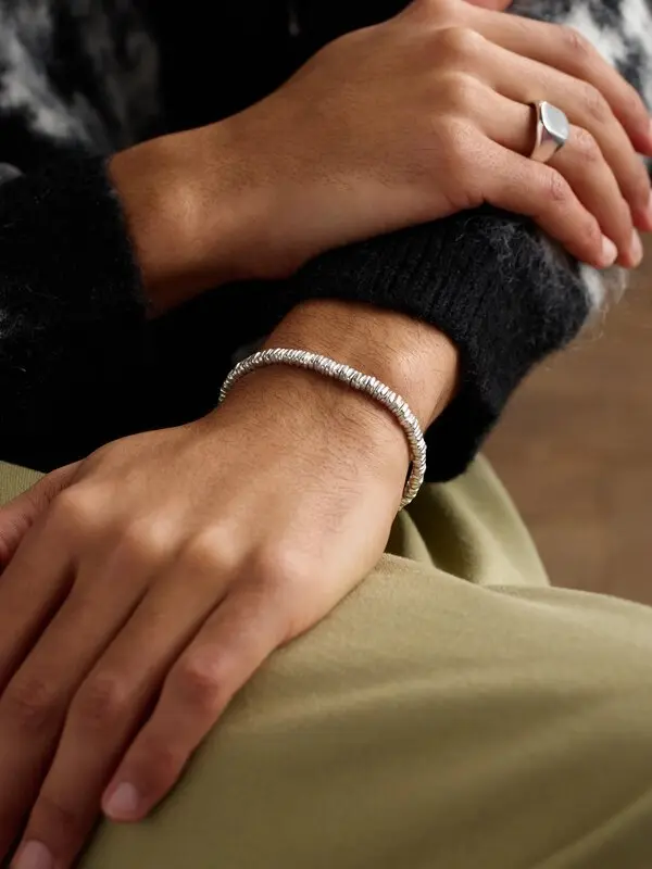 M. Cohen By Maor Meander Cord And Sterling Beaded Bracelet