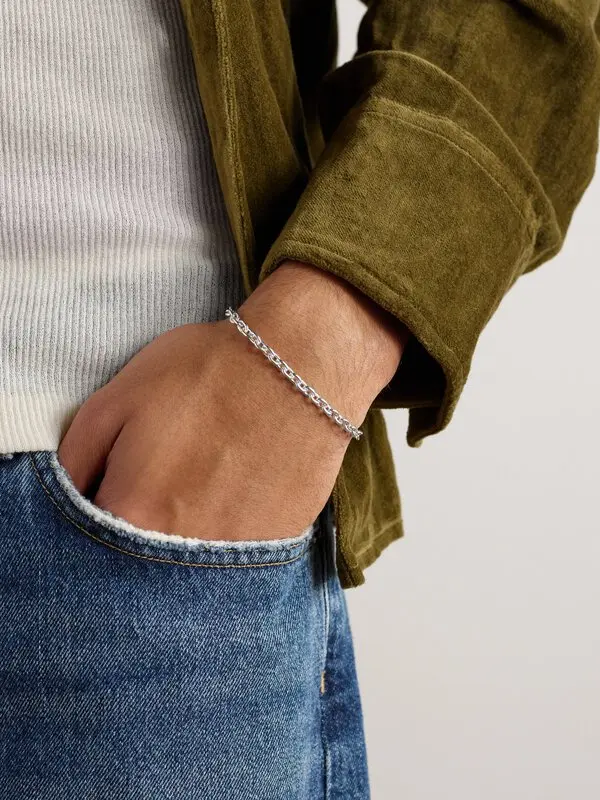M. Cohen Plaun Link Sterling Chain Bracelet