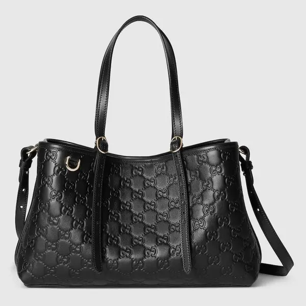 Gucci Gg Emblem Medium Leather Tote