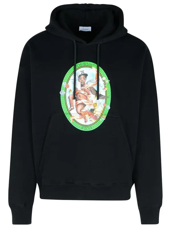 Off-White Fresco Cotton Sweatshirt - Black
