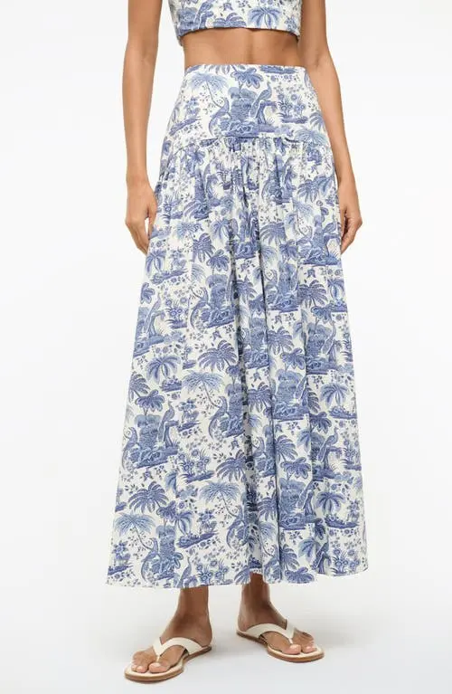 Staud Procida Floral Print Maxi Skirt