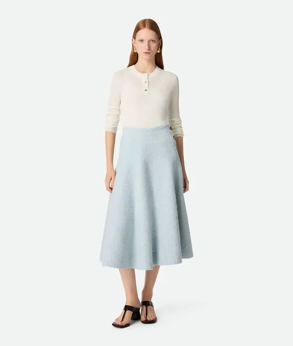 Bottega Veneta Wool Boucle A-line Skirt - Bubble