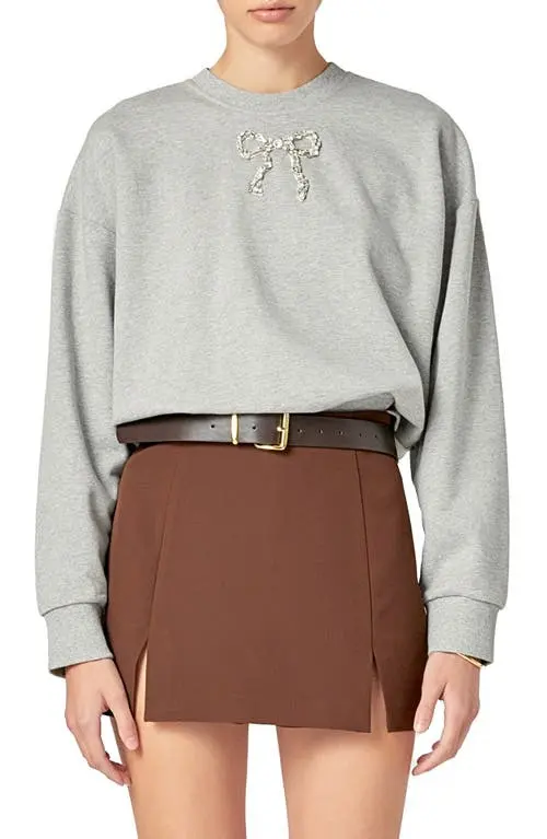 English Factory Embellished Bow Sweatshirt