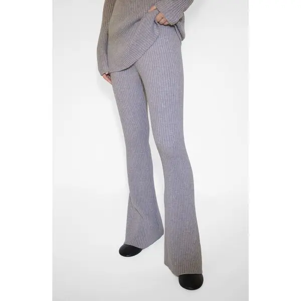 Mango Rib Flare Leg Pants